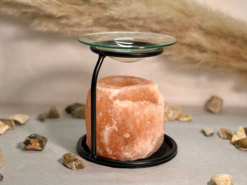 Crystal Oil Burner & Wax Burner - Himalayan Salt Crystal – The Happy ...