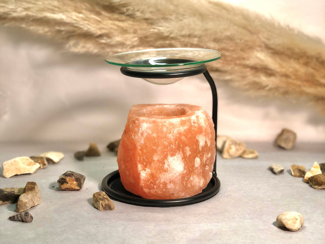 Crystal Oil Burner & Wax Burner - Himalayan Salt Crystal – The Happy ...