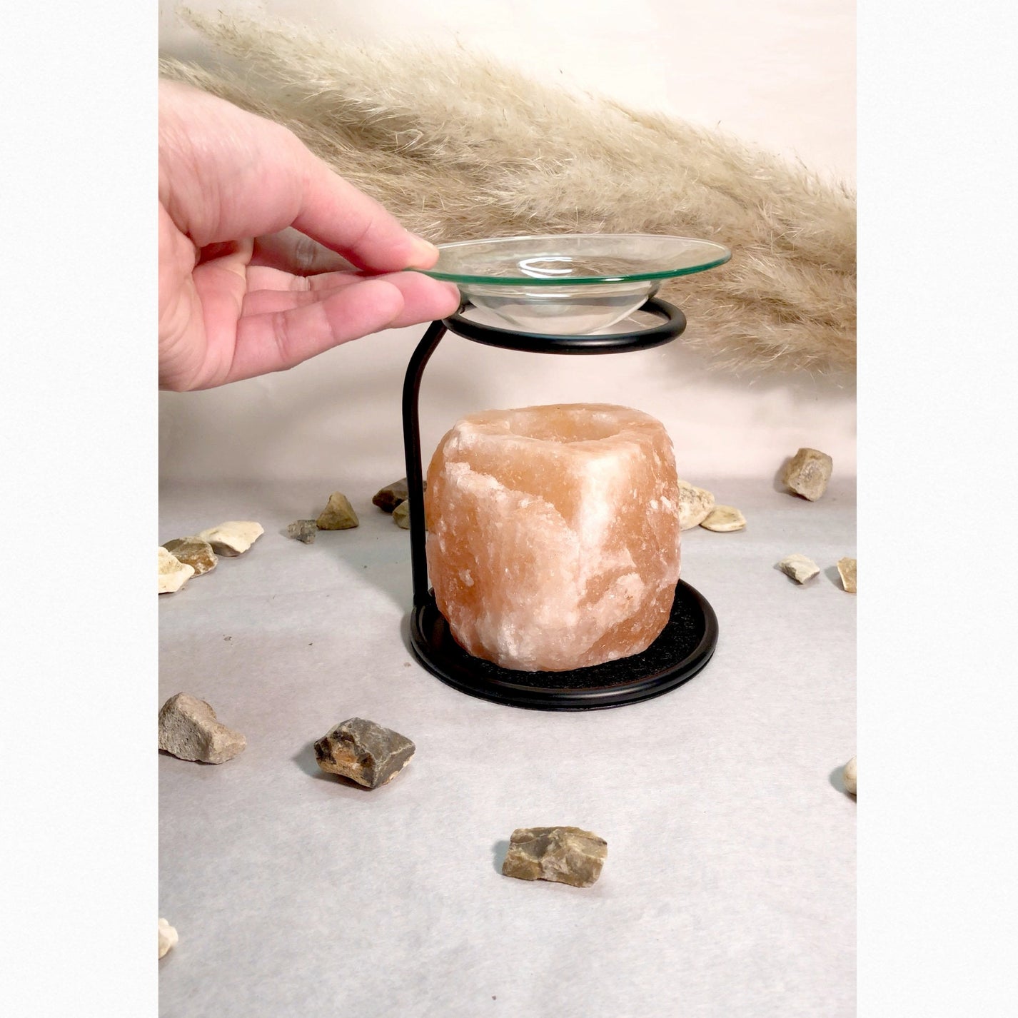 Crystal Oil Burner & Wax Burner - Himalayan Salt Crystal – The Happy ...